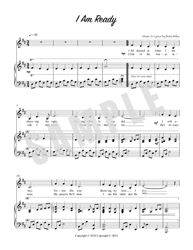 I Am Ready (Original Sheet Music) - PDF – Brita Miles